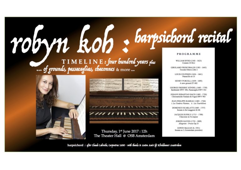 Harpsichordist Robyn Koh premieres Sonata No. 2 in Amsterdam | Edwin McLean