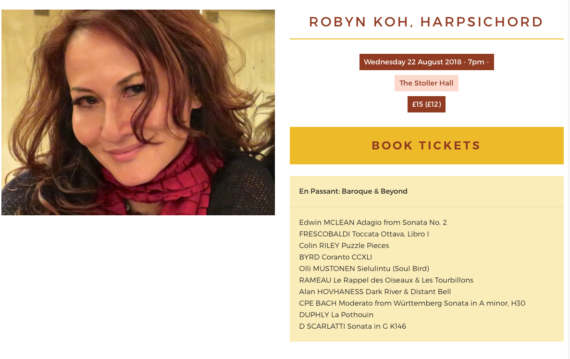 Robyn Koh in recital | Edwin McLean